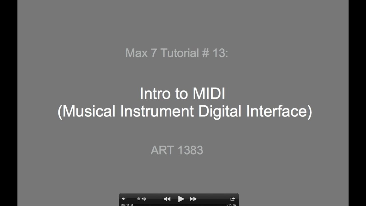 Max 7 Tutorial # 13: Intro to MIDI