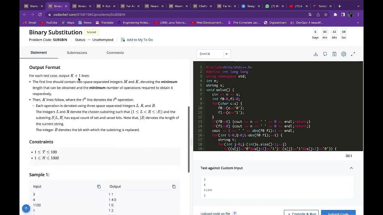 codechef  binary substitution  solution