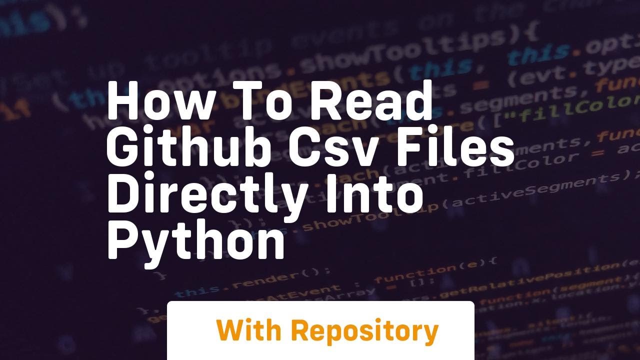 How to read github csv files directly into python