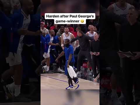 James Harden after Paul George's game-winner 😂 #shorts