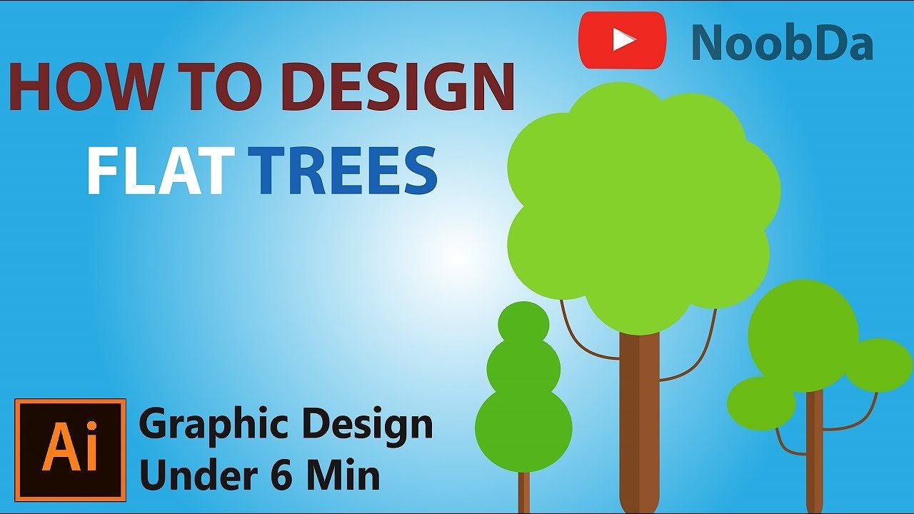 How to design a Flat Tree - Adobe Illustrator Tutorials