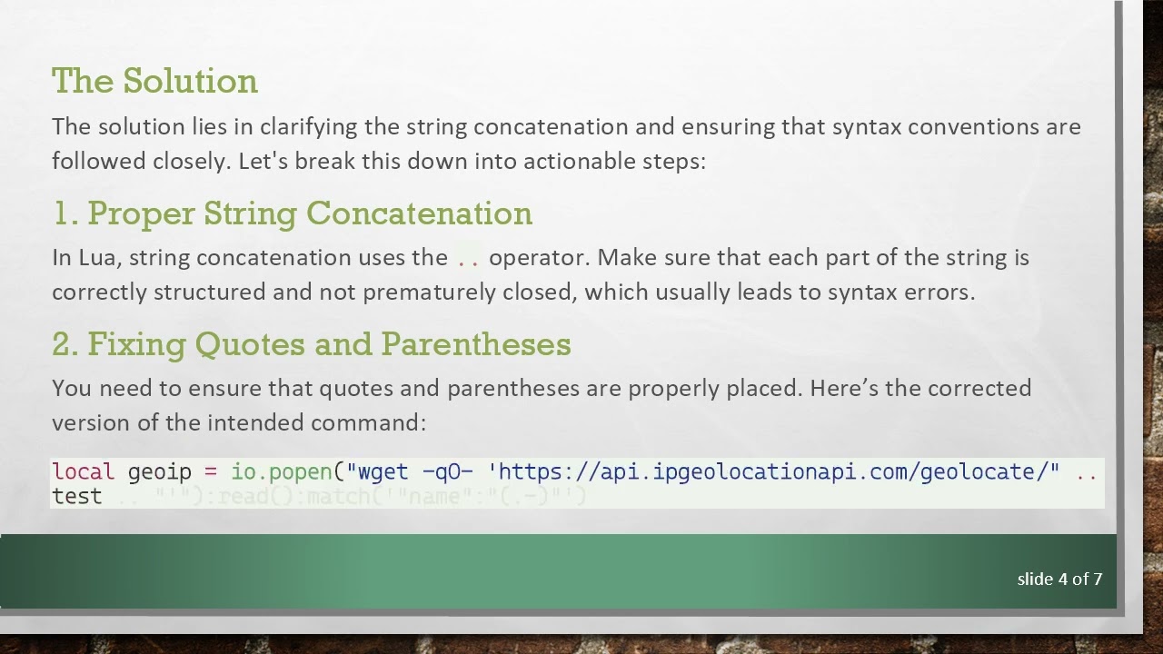 Solving String Concatenation Issues in Lua with io.popen Command