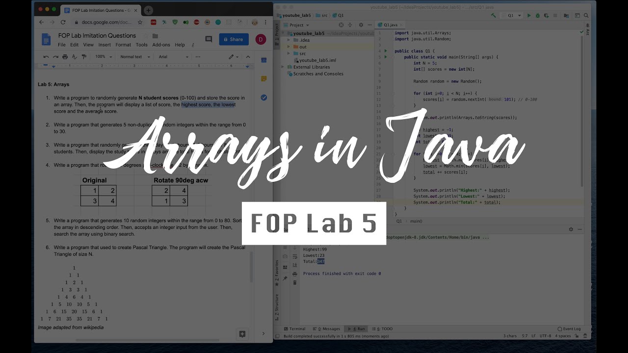#WatchMeSolve Arrays Exercises in Java | Fundamentals of Programming (FOP) | Lab 5