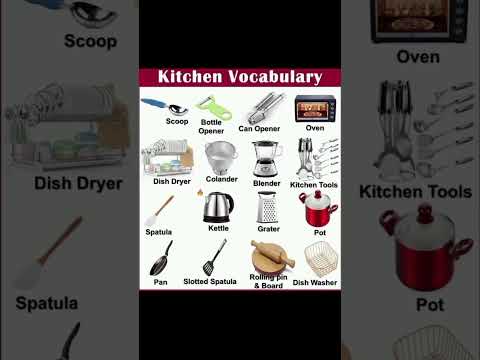 Kitchen vocabulary #kitchenequipment #kitchenvocabulary #kitchentools #equipment #english