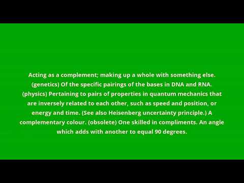 what is the meaning of complementary
