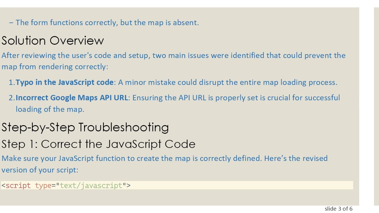 Resolving the Google API Map Loading Issue