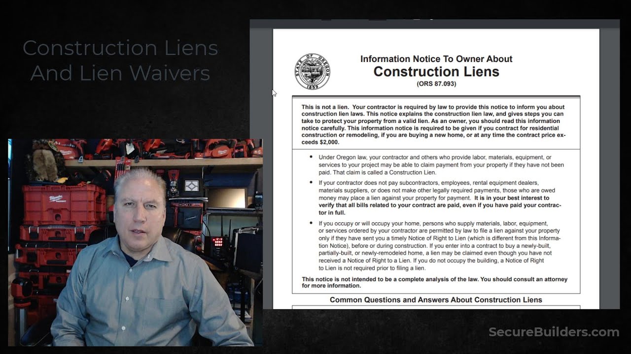 Construction Liens And Contractor Lien Waivers