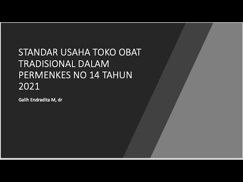 Standar Usaha Toko Obat Tradisional dalam Permenkes Nomor 14 Tahun 2021