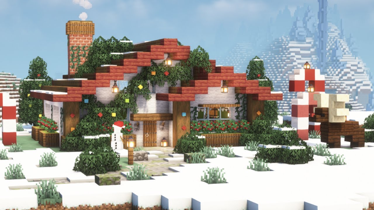 [Minecraft] How to Build a Christmas House / Tutorial - Minecraft Builders