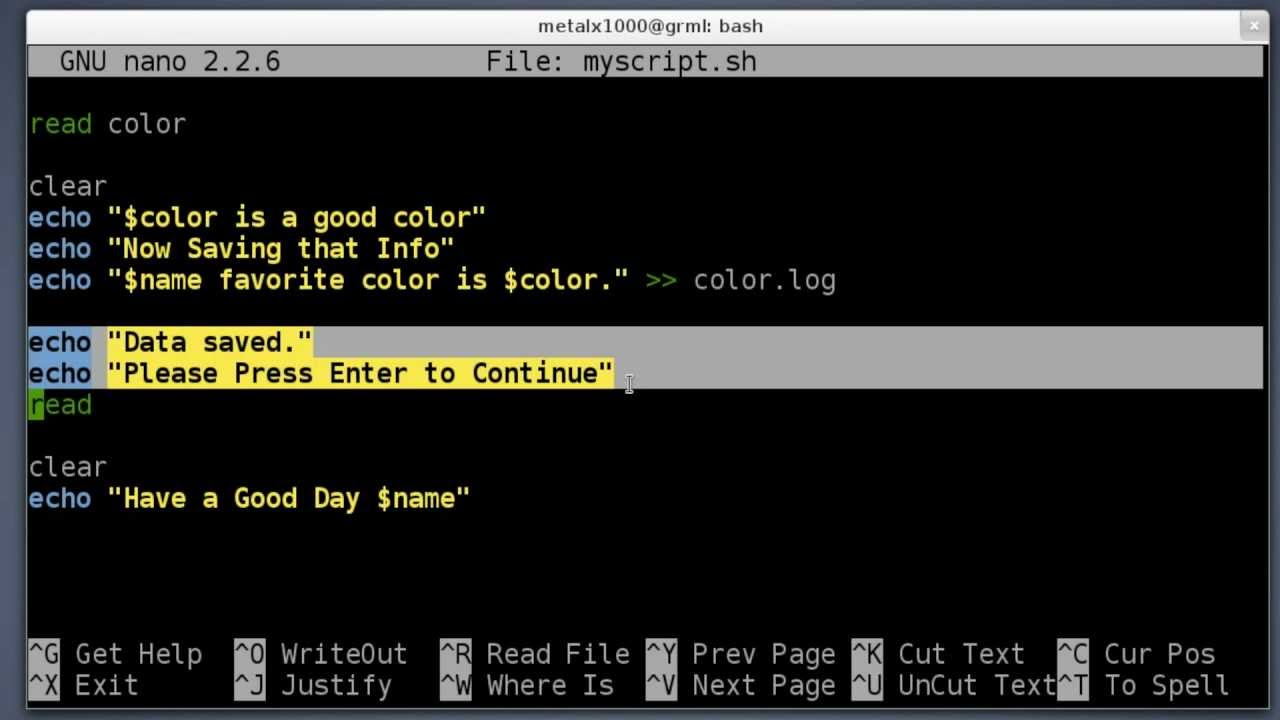 Shell Basics   Writing a Shell Script   Linux Tutorial 5