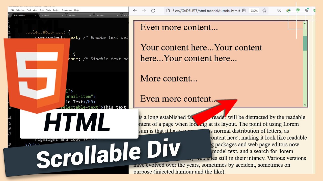 How to Make Scrollable Div (Vertical or Horizontal) | HTML and CSS Tutorial