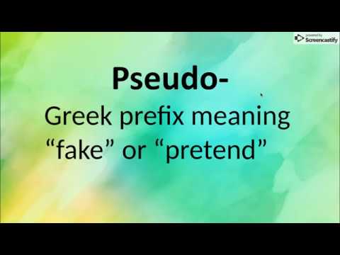 Pseudo - Greek prefix