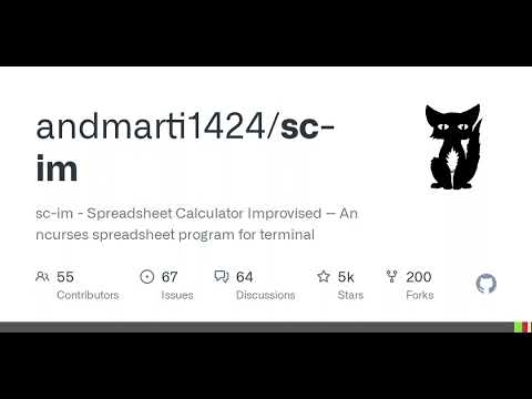 GitHub - andmarti1424/sc-im: sc-im - Spreadsheet Calculator Improvised -- An ncurses spreadsheet ...