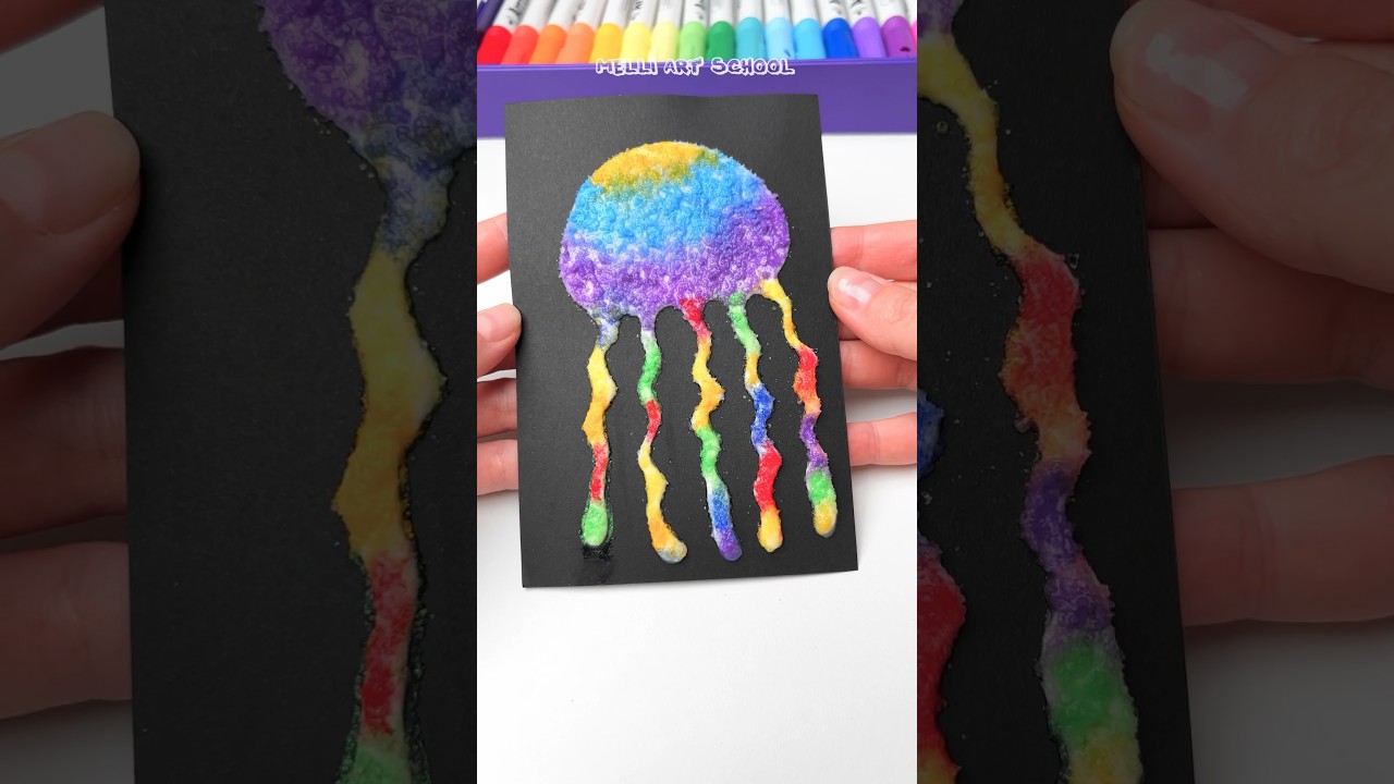 Jellyfish with Creative Technique 🪼 #art #creative #arttechniques