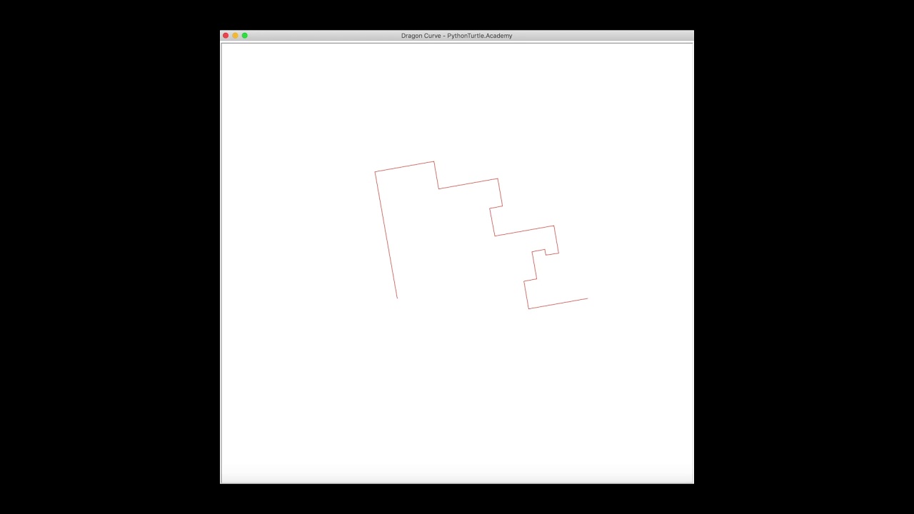 Drawing Process of Dragon Curve - Python Turtle Project
