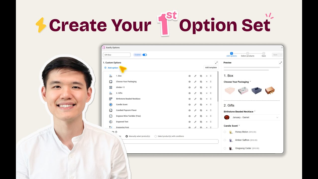 How To Create Your First Option Set in 1 Minute | Shopify Product Options and Variants | Easify Apps