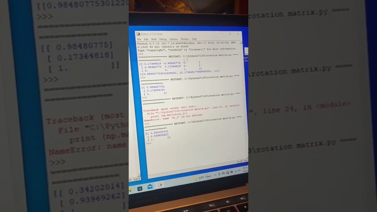 Displacement Vectors With Python