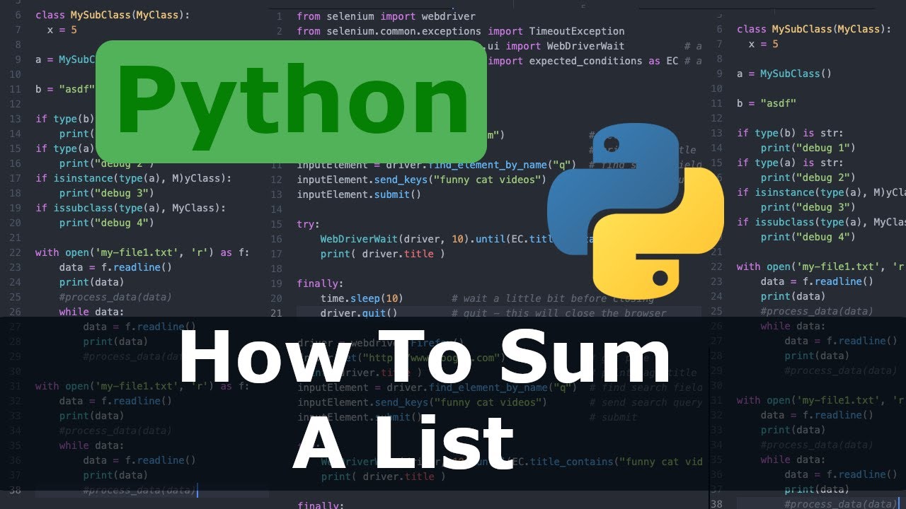 Python - How To Sum A List