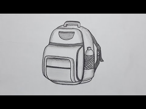 Backpack Drawing Step by Step Tutorial – I'm Youtuber – Follow my ...