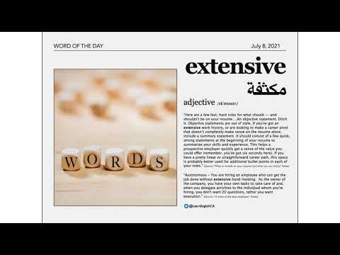 Word of the Day: Extensive