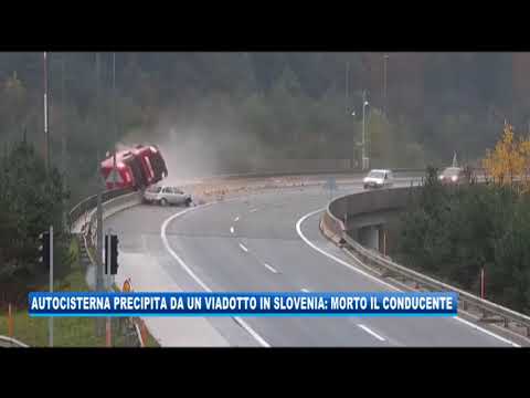 14/11/2019 - AUTOCISTERNA PRECIPITA DA UN VIADOTTO IN SLOVENIA: MORTO IL CONDUCENTE
