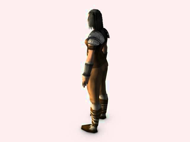 Low poly female model warrior 3D Model - FlatPyramid