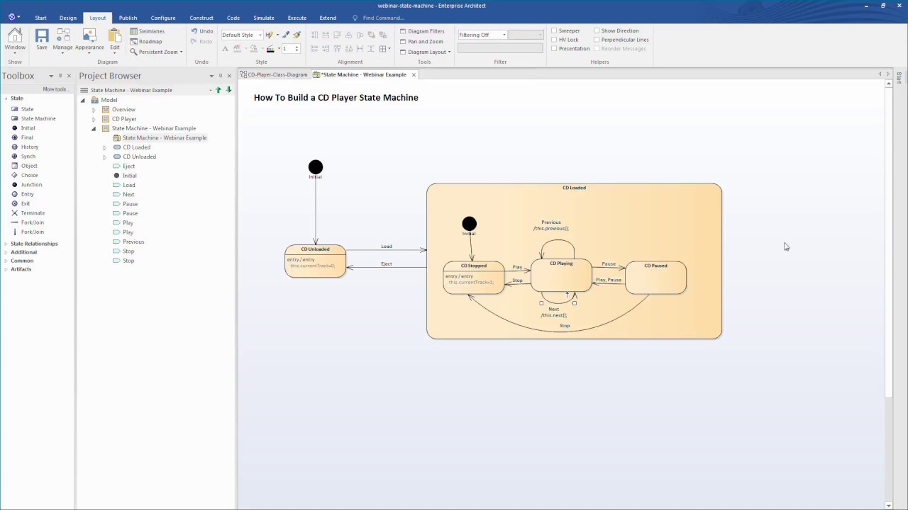 Executable State Machine Simulation and Code Generation with Enterprise Architect