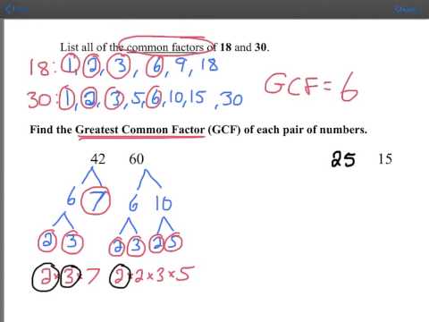 Factors, GCF and Simplifying Fractions