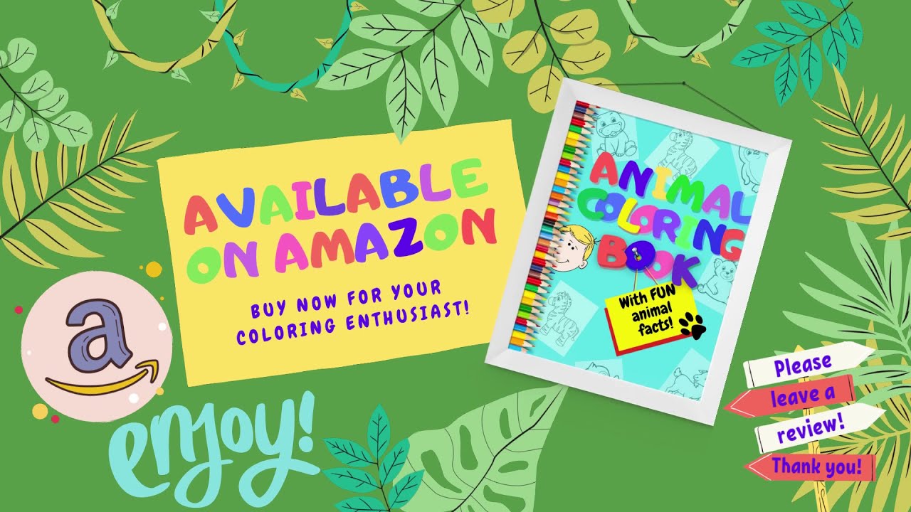 NEW: Animal Coloring Book for Kids, with FUN Animal Facts!
