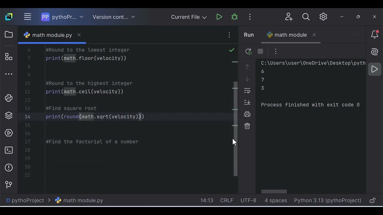 Beginner Python Tutorial #19 -Math module
