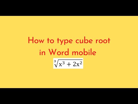 How to type cube root in Word mobile