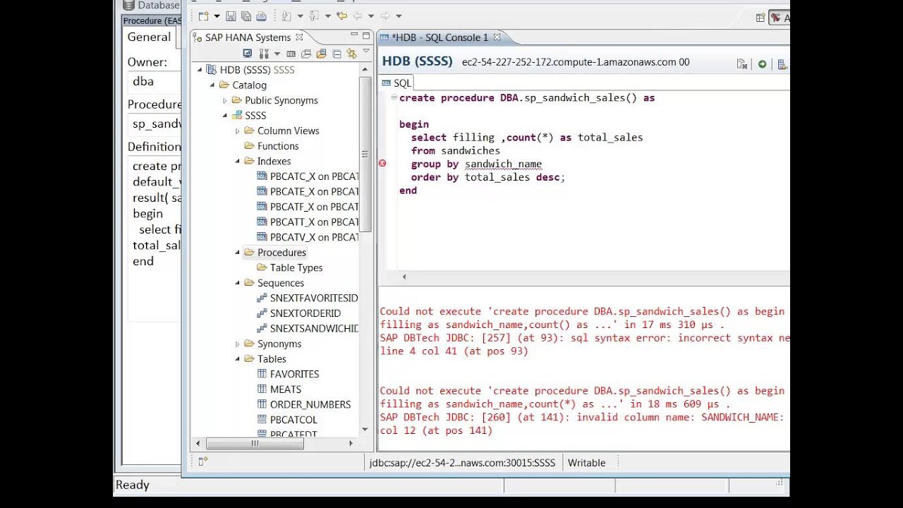 Migrating a SQL Anywhere stored procedure to HANA