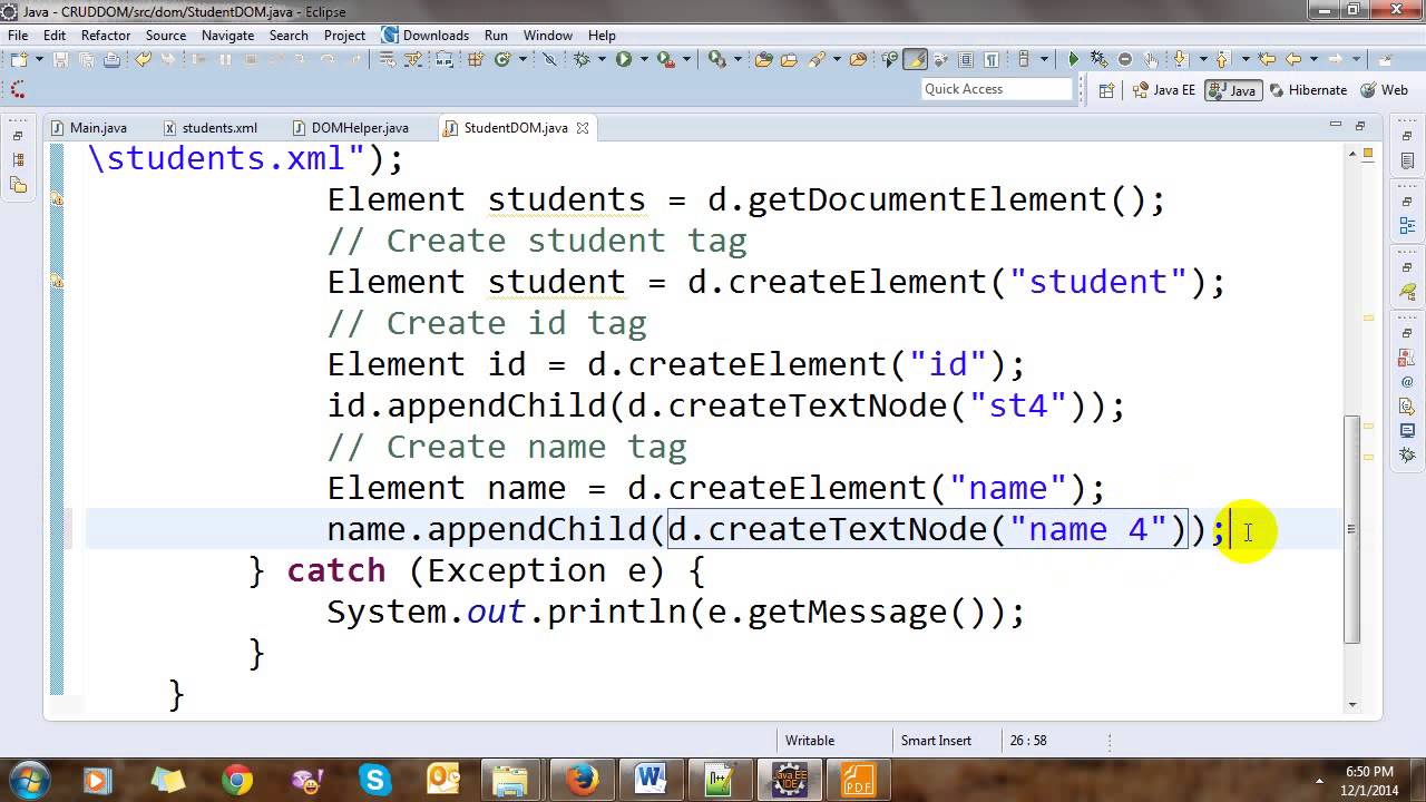CRUD XML using Java DOM