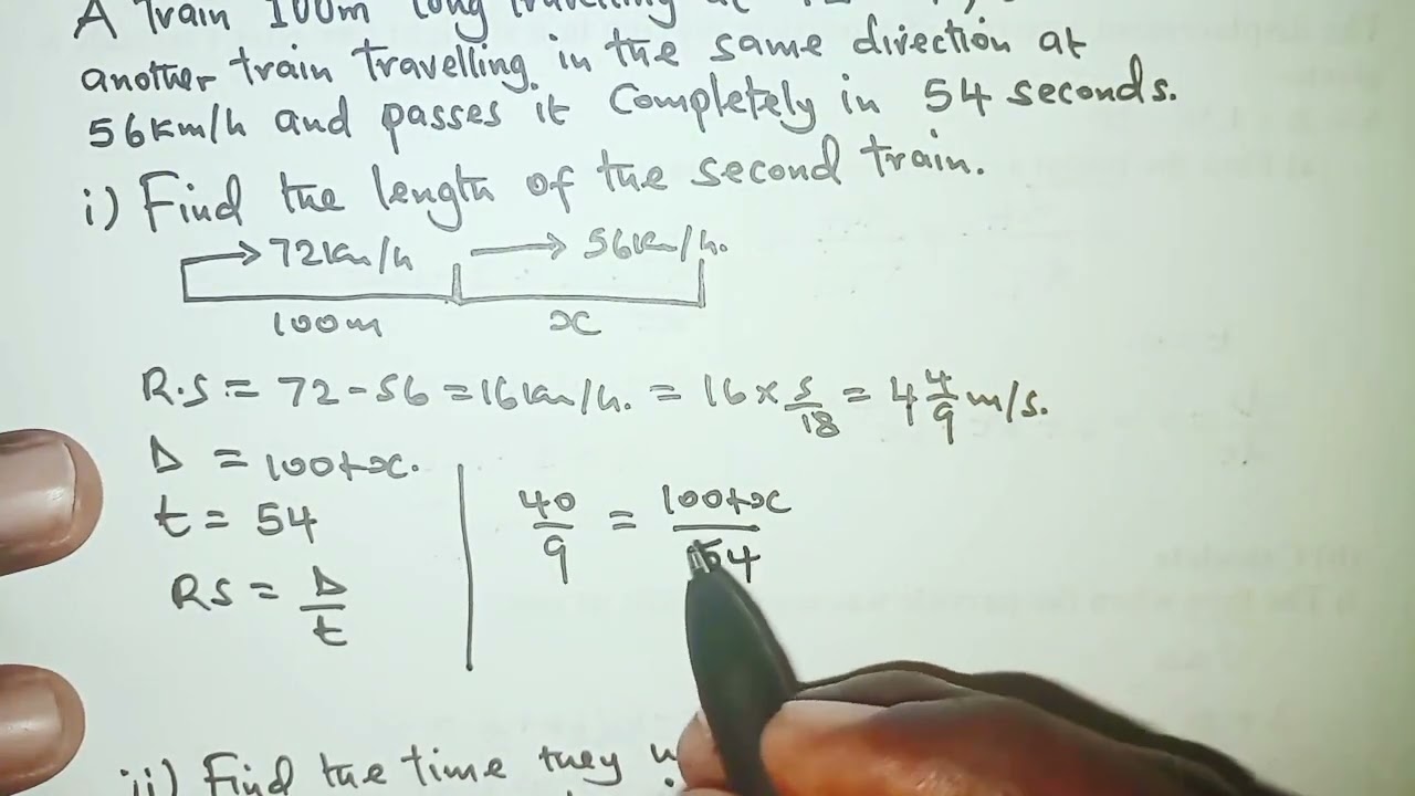 Relative speed problem