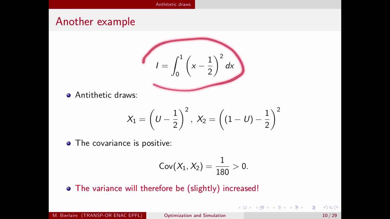 Variance reduction methods