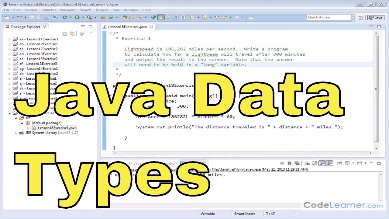 18x - Learn Java Data Types - Exercise 1