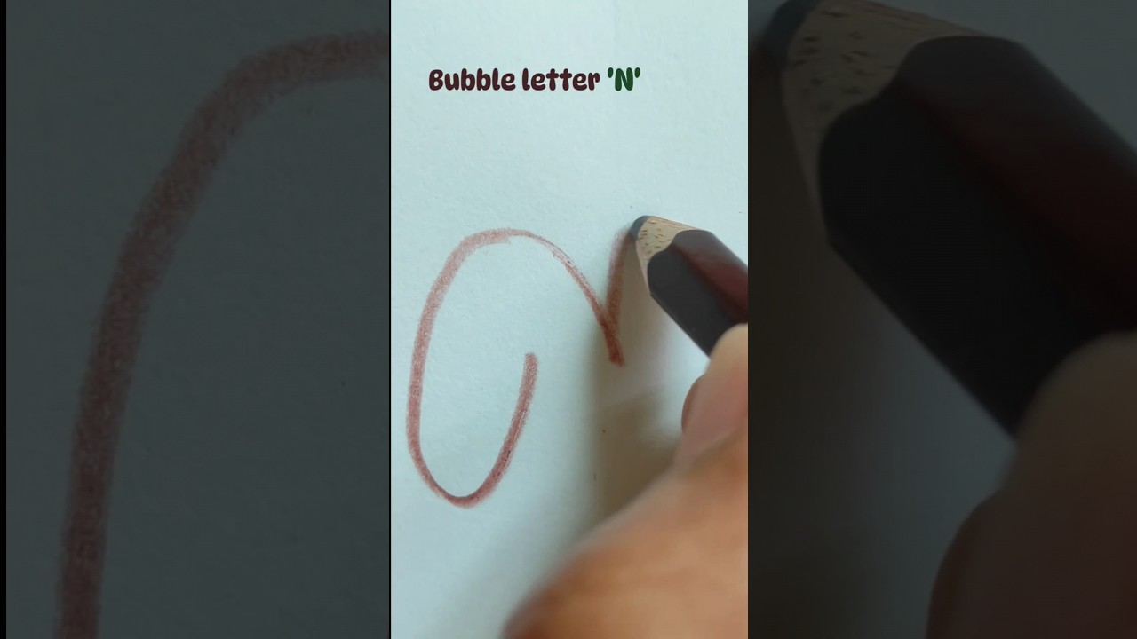 Bubble letter 'N' | calligraphy | @PaintTheFont #shorts #viralvideo #PTFart