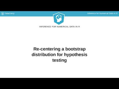 R Tutorial: Re-centering a bootstrap distribution for hypothesis testing