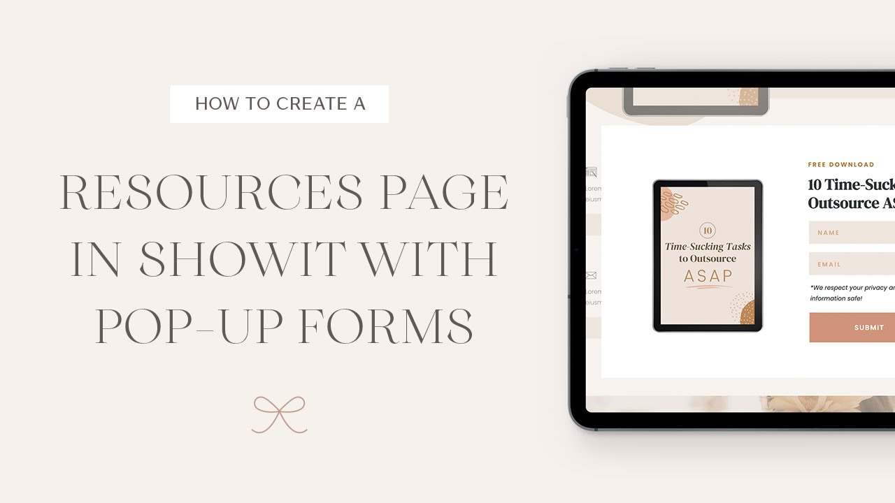 How to Create a Resources Page in Showit w/ Pop-up Opt-in Forms