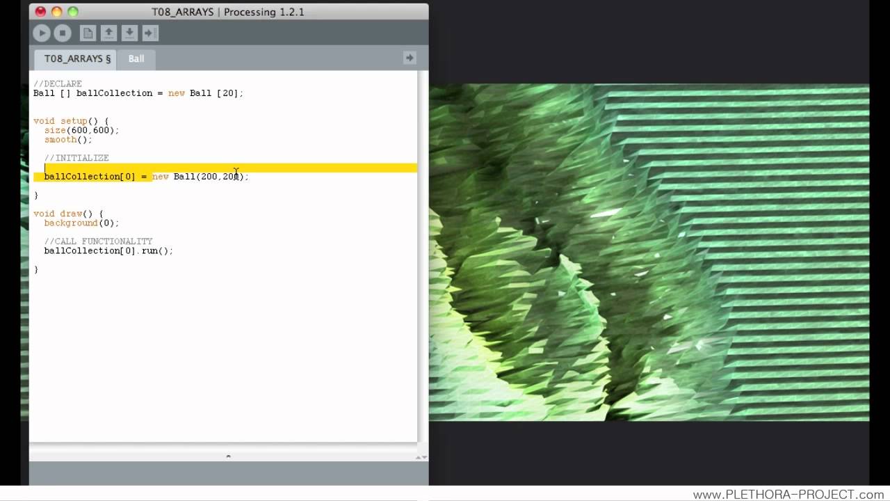 Processing Tutorial 08 - Arrays