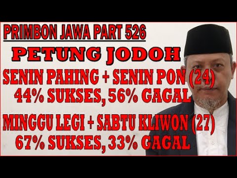 SENIN PAHING + SENIN PON 44% Sukses 56% Gagal | MINGGU LEGI + SABTU KLIWON 67% Sukses 33% Gagal