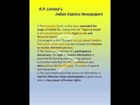 RTI CASE LAW R.P. Limited v. Indian Express Newspapers