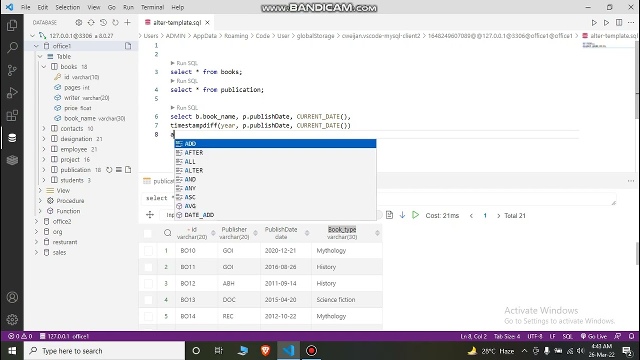 MySQL interview question 11) Difference between two dates. #timestampdiff