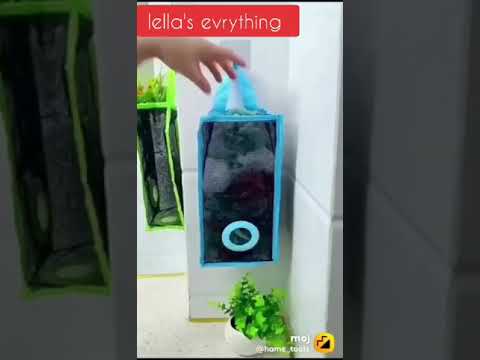 Reusable Net Wall Hanging Garbage Grocery Shopping Bag Storage