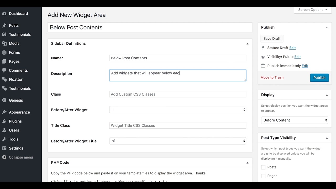 WordPress Sidebar Widget Areas Plugin