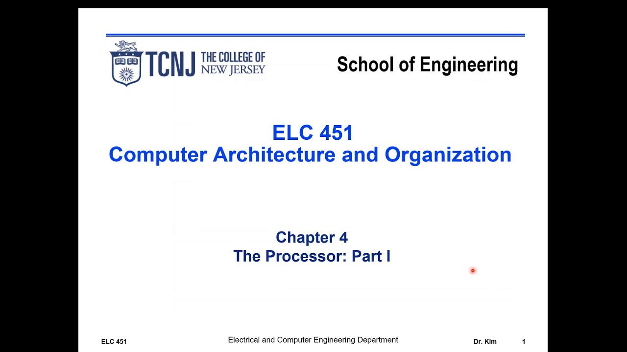 Computer Architecture Course - Chapter 4 - Processor - Part 1