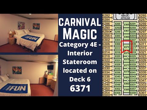 Carnival Magic | Category 4E - Interior Stateroom 6371 | Room Tour |