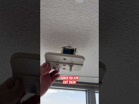 Broken emergency exit sign fix! #cdoe #broken #emergency #exit #sign #repair #engineering #hotel