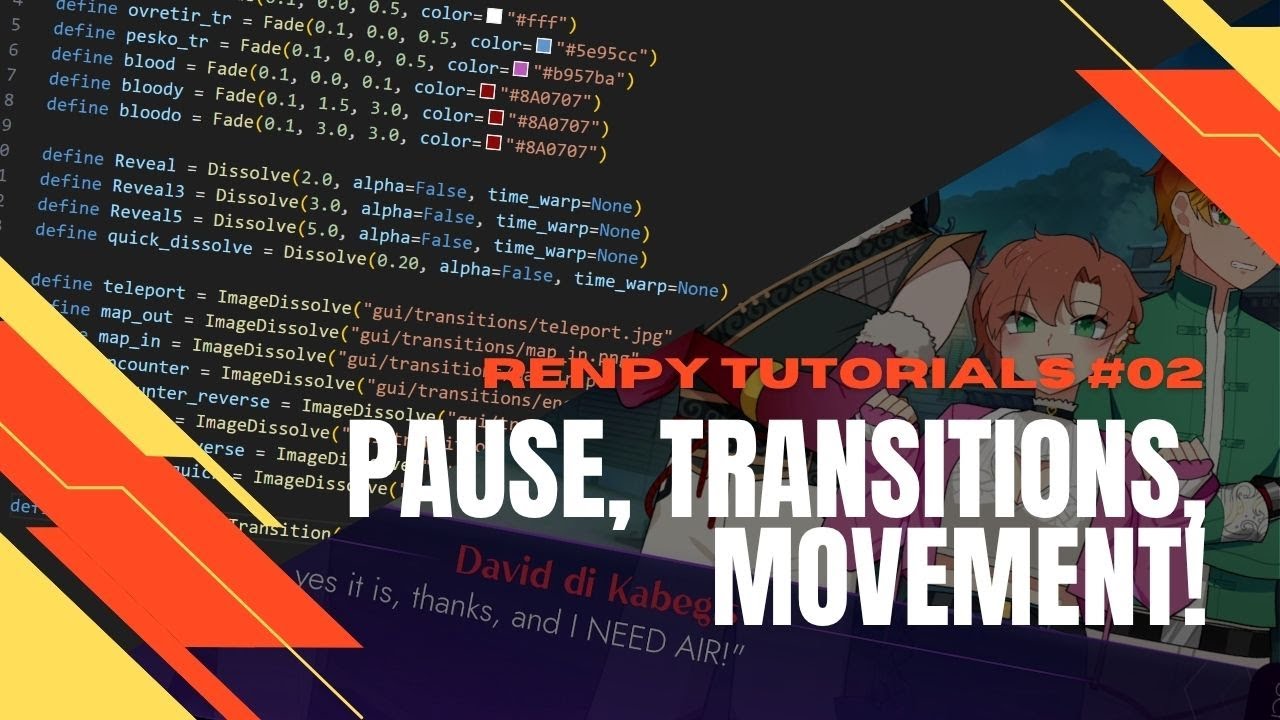 Renpy Tutorial 02 - Pause, Transitions, Movement