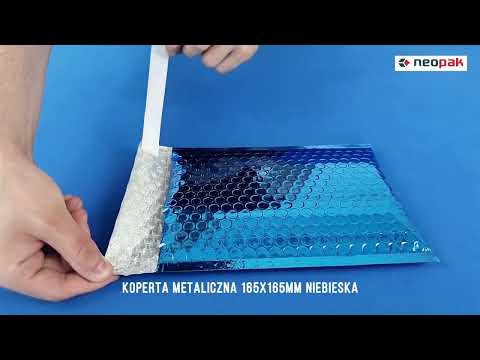 Koperta metaliczna 165x165mm niebieska
